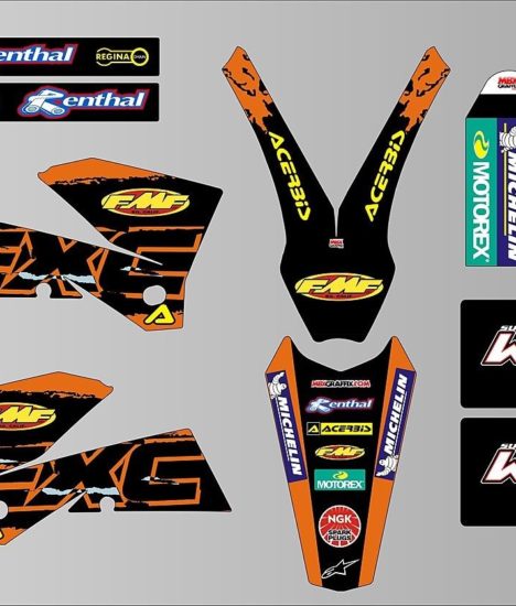 2005-2007 KTM EXC GRAPHICS DECALS STICKER KIT | MBX Graffix