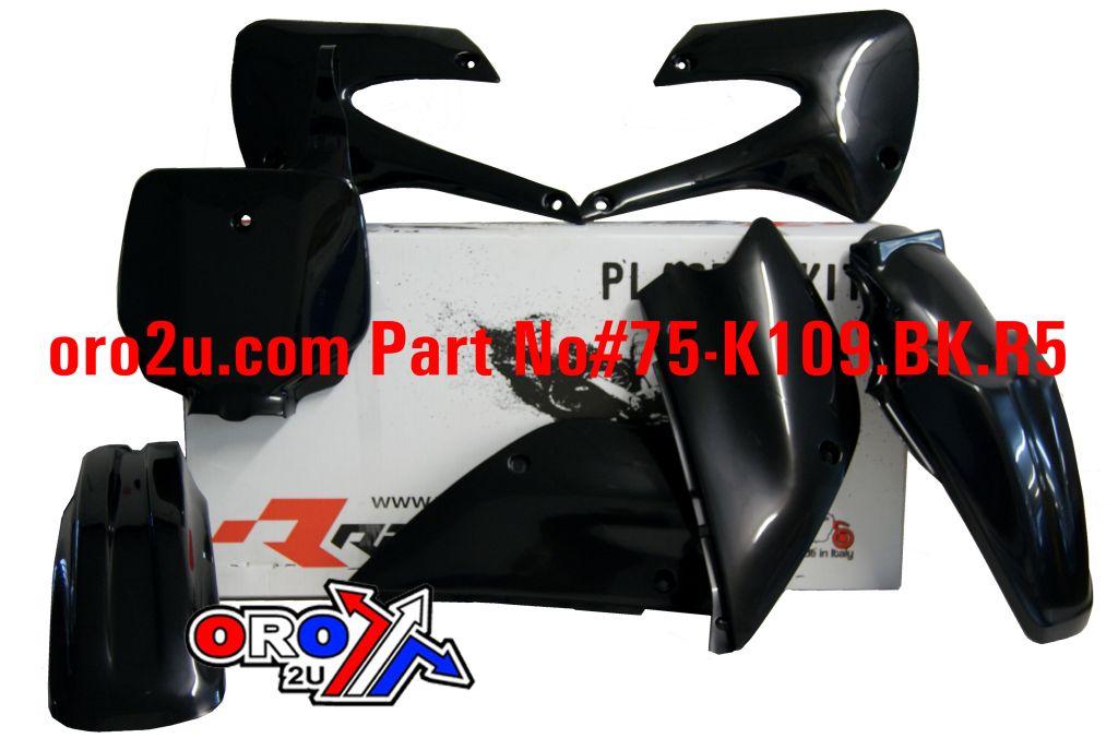 KAWASAKI KX85 KX100 BLACK PLASTICS SET 1998 2013 | MBX Graffix